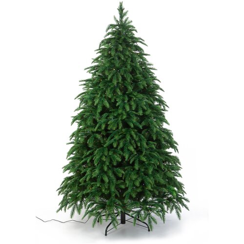 Искусственная елка новогодняя Литая+ПВХ Crystal Trees власта зеленая с вплетенной гирляндой , высота 180 см