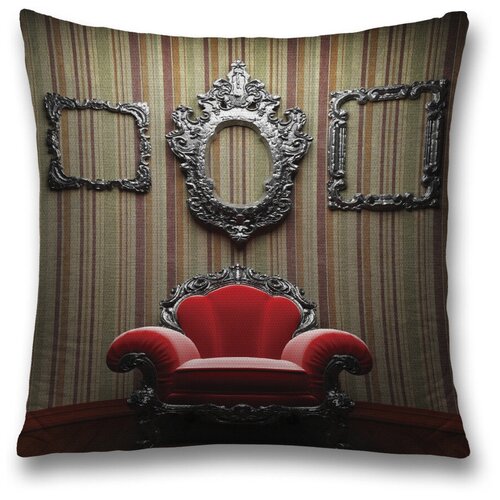 Наволочка декоративная на молнии, чехол на подушку JoyArty "Шикарное кресло" 45х45 см
