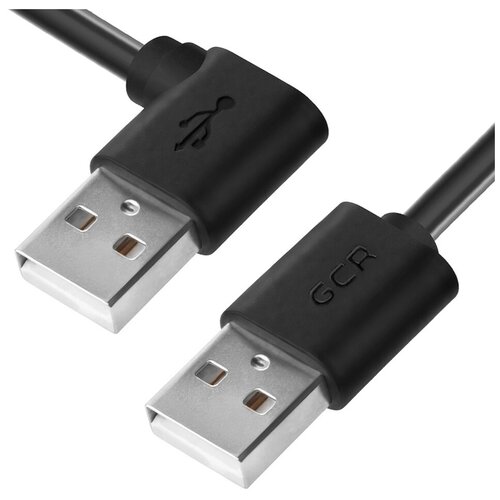 GCR Кабель 0.5m USB 2.0, AM угловой левый/AM, 28/28 AWG, экран, армированный, морозостойкий