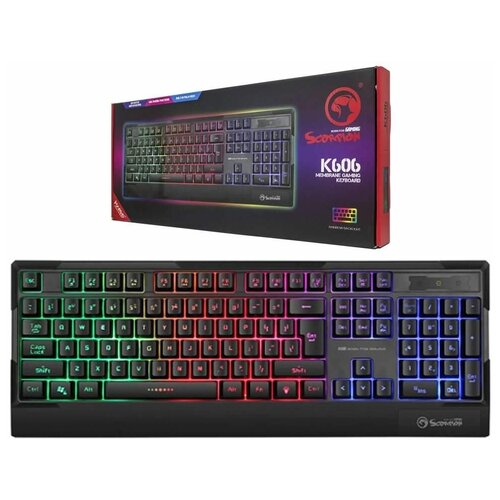 Клавиатура игровая проводная MARVO K606, 104 кл, USB, чёрный