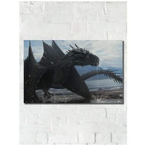Картина интерьерная на дереве микс драконы фэнтези - 5085