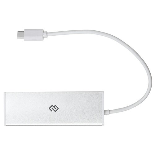 USB-концентратор  DIGMA USB-концентратор, разъемов: 4, 20 см, серебристый