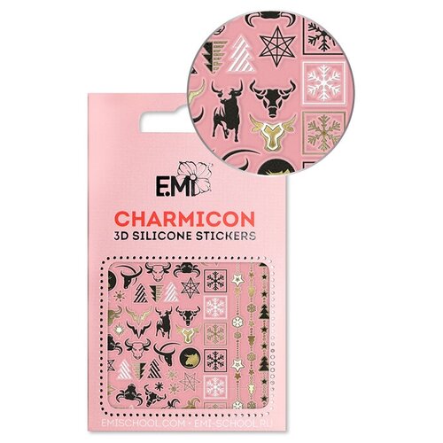 E.Mi, 3D-стикеры №148 Новогодние украшения Charmicon 3D Silicone Stickers