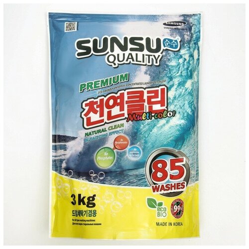 Стиральный порошок SUNSU-Q, концентрированный, для стирки цветного белья, 3 кг./В упаковке шт: 1