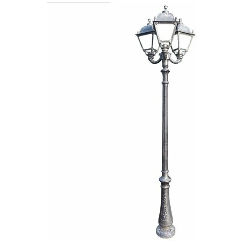 Парковый фонарь Fumagalli Nebo Ofir/Simon 3L U33.202. R30. BYH27, Античная бронза и Опал (молочный)