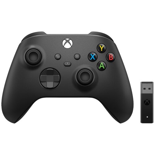 Джойстик Microsoft Xbox One and Series S/X Controller + беспроводной адаптер для PC, черный, 1 шт.