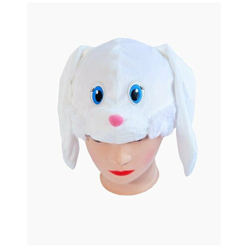 Шапочка Заяц белый заяц зайчик зайчонок карнавальная 23-00004