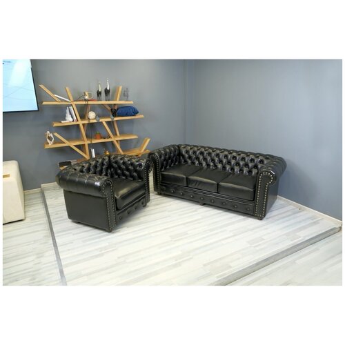 Комплект мягкой мебели диван Честер + кресло Честер Эко-кожа