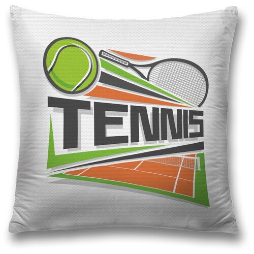 Наволочка декоративная на молнии, чехол на подушку JoyArty "Логотип тенниса" 45х45 см