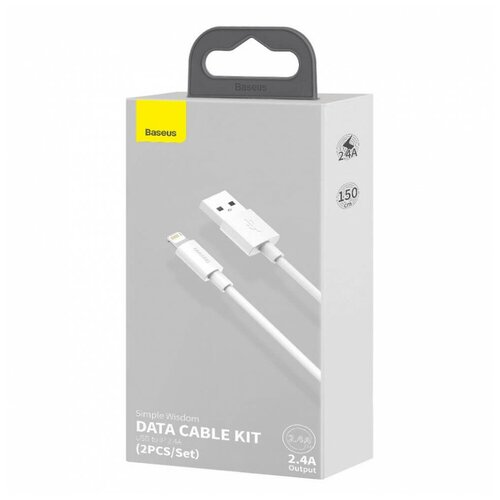 Кабель Baseus USB to iPhone (Lightning ) 2.4A 1.5m Белый (TZCALZJ-02) 2 шт. в комплекте