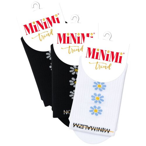 Носки MiNiMi, 3 пары, размер 39-41, белый/черный