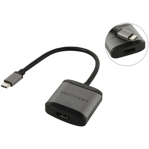 Мультимедиа конвертер Vention USB Type C M/HDMI F, серый TDAHB