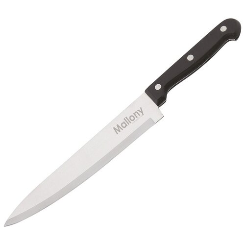 Набор ножей Шеф-нож  Mallony MAL-01B, лезвие 20 см, черный/серебристый