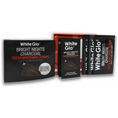 Отбеливающие полоски WHITE GLO Bright Nights Charcoal № 5