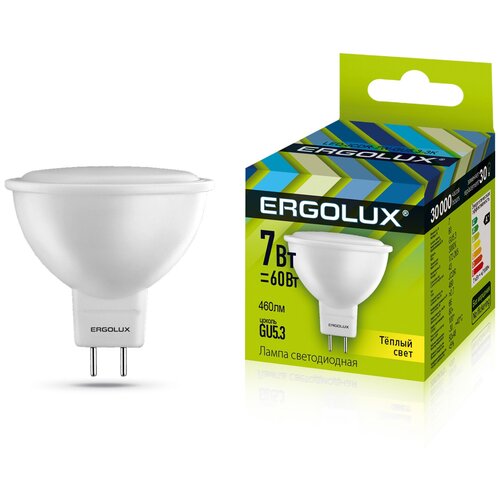 Лампа светодиодная Ergolux "LED-JCDR-7W-GU5.3-3K"