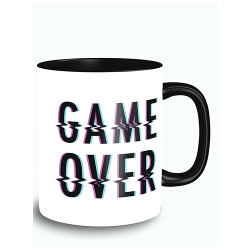 Кружка черная мемы game over игра окончена - 10641