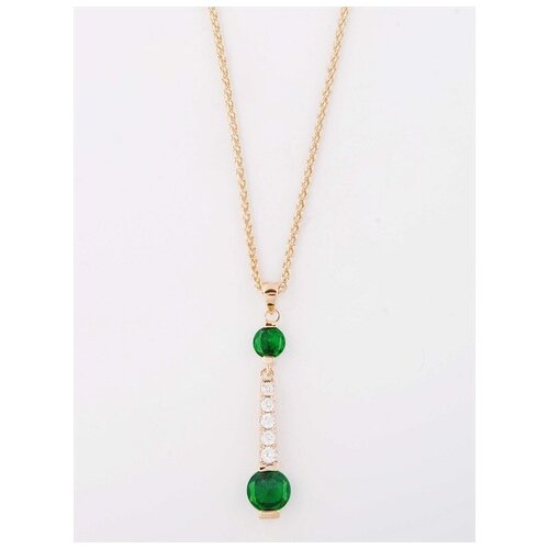 Колье Lotus Jewelry, фианит, длина 40 см, зеленый