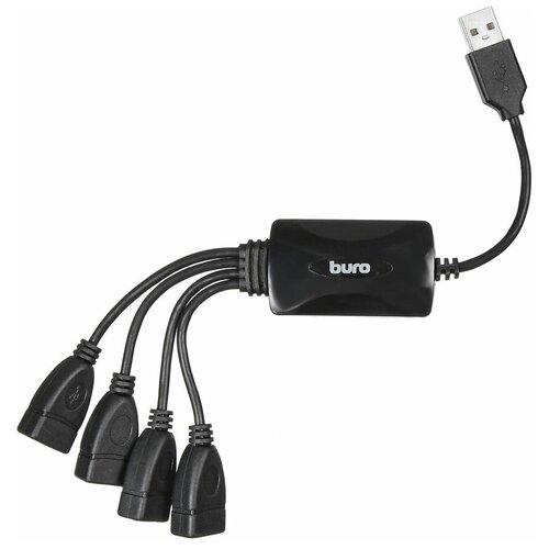 Хаб (разветвитель) Buro BU-HUB4-0.3-U2.0-Splitter, черный