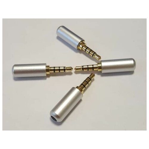 10 шт, МиниДжек, mini jack 3.5 mm (M), стерео, контакты GOLD PIN, для гарнитуры. Штекер на кабель под пайку