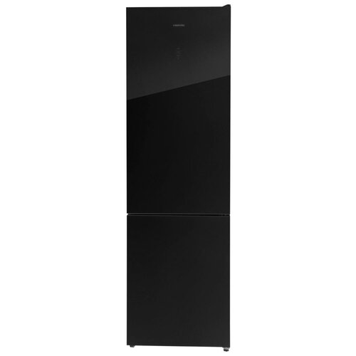 Холодильник HIBERG RFC-400DX NFGB inverter отдельностоящий, инвертер, высокий, комби, 2 метра, 380л объем, черное стекло
