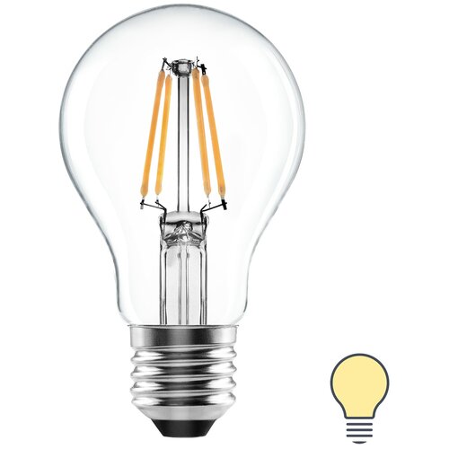 Лампа светодиодная Lexman E27 220-240 В 6 Вт груша прозрачная 750 лм теплый белый свет
