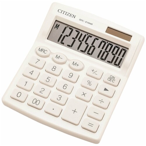 Калькулятор настольный компактный Citizen SDC810NRWHE 10-разрядный белый 1 шт.