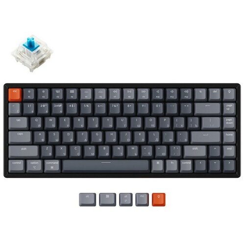 Беспроводная механическая клавиатура Keychron K2, 84 клавиши, алюминиевый корпус, RGB подстветка, Gateron Blue Switch