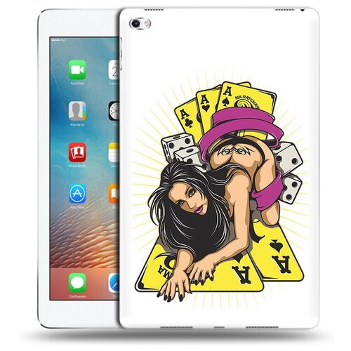 Чехол задняя-панель-накладка-бампер MyPads нарисованная девушка с игровыми картами для iPad Pro 9.7 (2016) A1673/A1674/A1675 противоударный