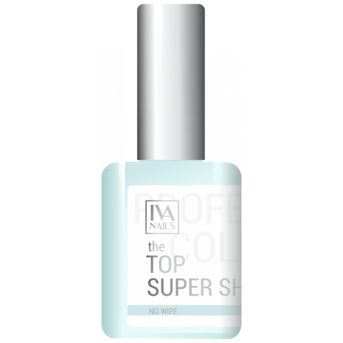 IVA Nails верхнее покрытие Top Super Shine, бесцветный, 15 мл