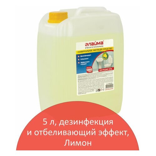 Чистящее средство 5 кг, лайма PROFESSIONAL "Лимон", дезинфицирующий и отбеливающий эффект, 602302 (цена за 1 ед. товара)