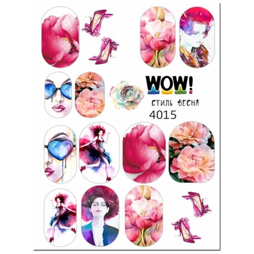 I am WOW Слайдер водные наклейки для ногтей Стиль Весна, Девушки, Туфельки Мода Модные Цветы декор на ногти для дизайна