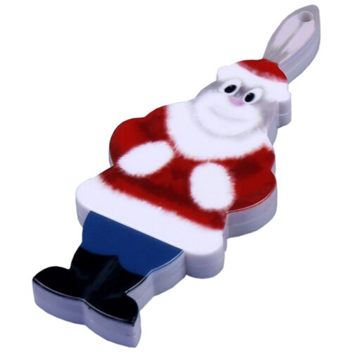 Новогодняя флешка Заяц дед мороз символ 2023 года Rabbit Santa (64 Гб / GB USB 2.0 Белый/White New Year Rabbit)