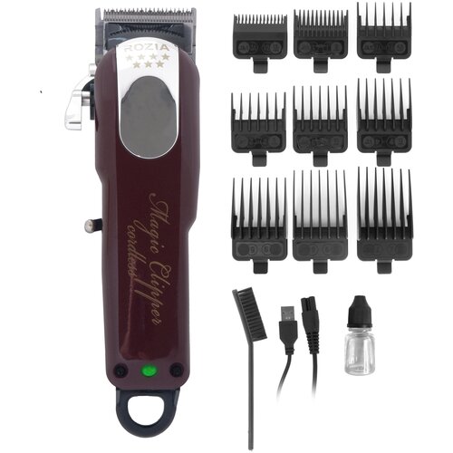 Профессиональная беспроводная машинка для стрижки волос/триммер/набор для стрижки/салонная/домашняя/уход за волосами/с дисплеем/для дома/коричневый