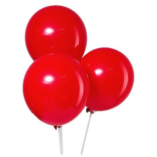 Воздушные шары LETI 12", пастель, латекс, в наборе 12 шт., цвет красный