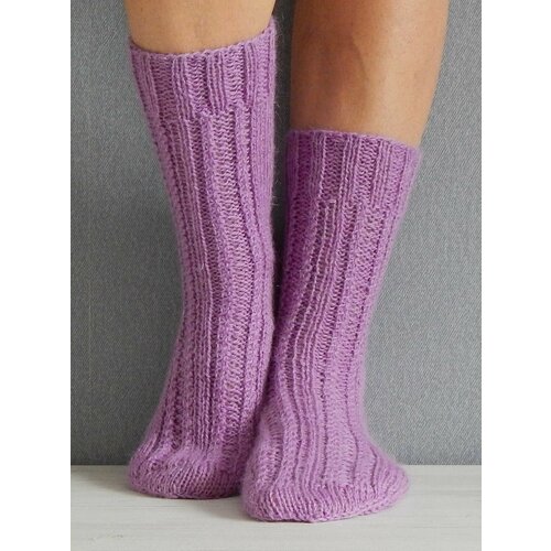 Носки Тёплая пара, 100 den, размер 35/36, фиолетовый