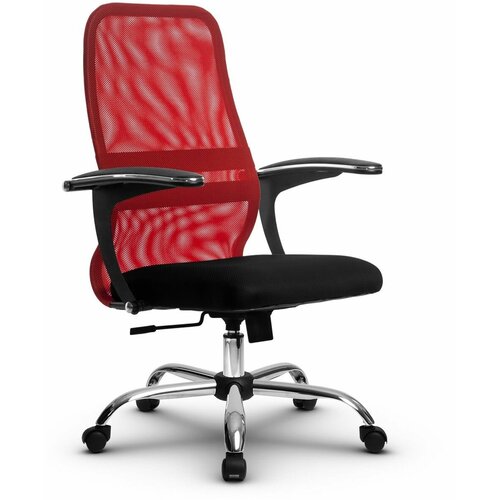 Компьютерное офисное кресло mетта SU-СU160-8, СН, Красное/Черное