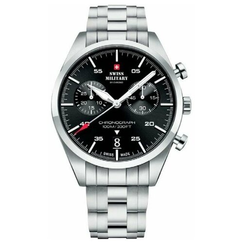 Наручные часы SWISS MILITARY BY CHRONO Elegant Sports SM34090.01, черный, серебряный