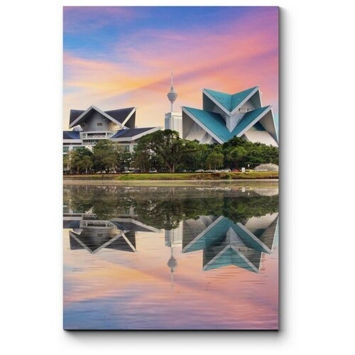 Модульная картина Пастельный закат в Куала-Лумпур30x45