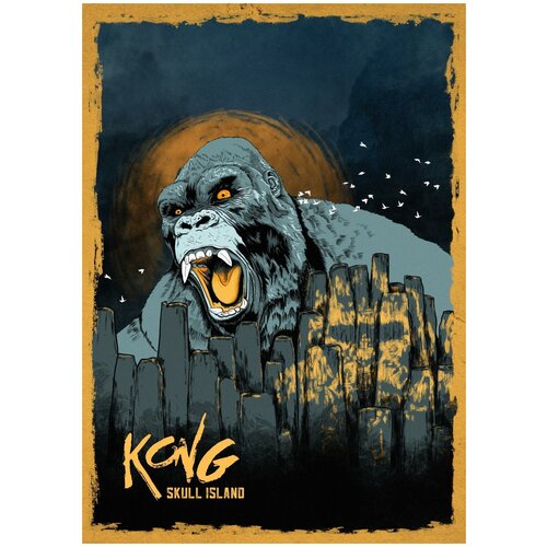 Постер / Плакат / Картина Конг: Остров черепа - Во тьме 60х90 см в раме
