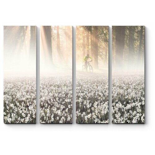 Модульная картина Туманное утро в лесу 110x83