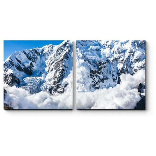 Модульная картина Сход снега в горах Кавказа 60x30