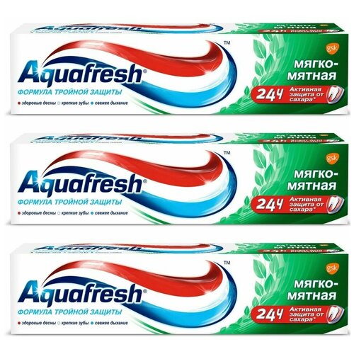 Зубная паста Aquafresh мягко-мятная, 3 шт. по 100 мл