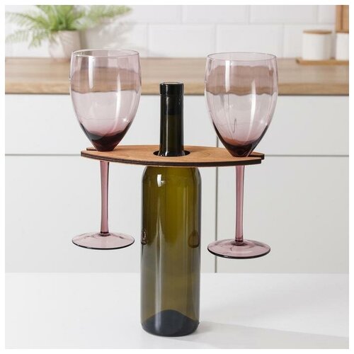 Подставка для вина и двух бокалов, 10×22×1 см