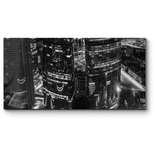 Модульная картина Огни ночной Москвы50x25