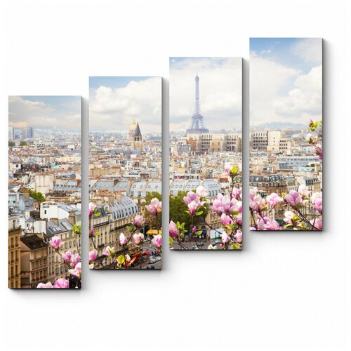 Модульная картина Весна в Париже 110x95