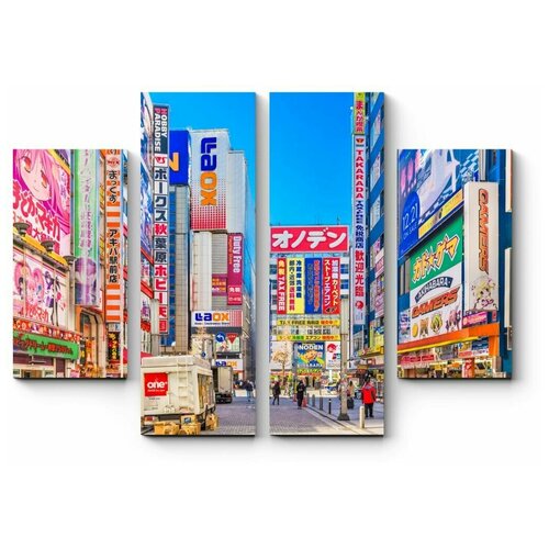 Модульная картина Пестрящий рекламой токийский центр150x113