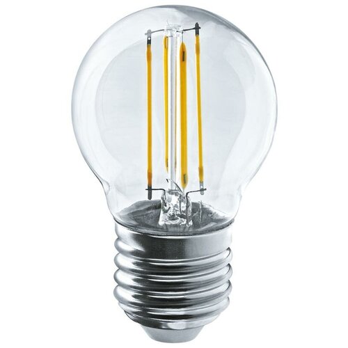 Лампа светодиодная филаментная 80 883 OLL-F-G45-10-230-4K-E27 10Вт шар прозрачная 4000К нейтр. бел. E27 1000лм 220-240В | код 80883 | онлайт (10шт. в упак.)