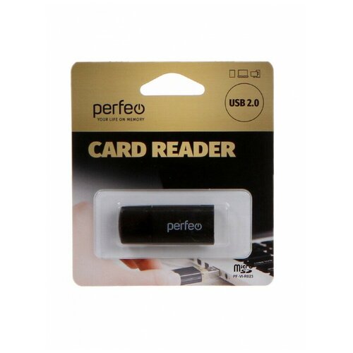 Картридер Perfeo Micro SD, (PF-VI-R023 Black) чёрный