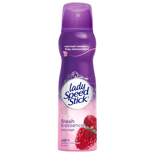 Lady Speed Stick Дезодорант-антиперспирант Fresh&Essence Juicy Magic, спрей, 150 мл
