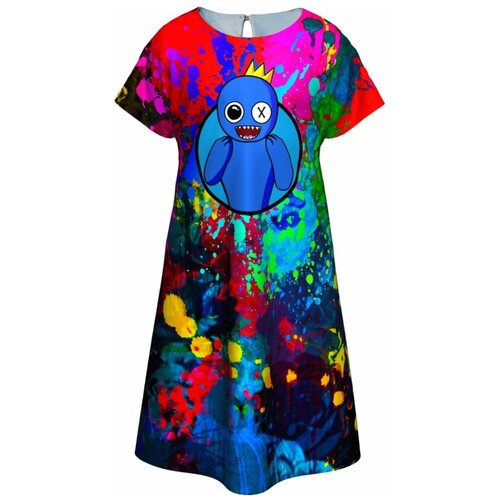 Детское принтованное платье Rainbow Friends Blue (17000) 152 см